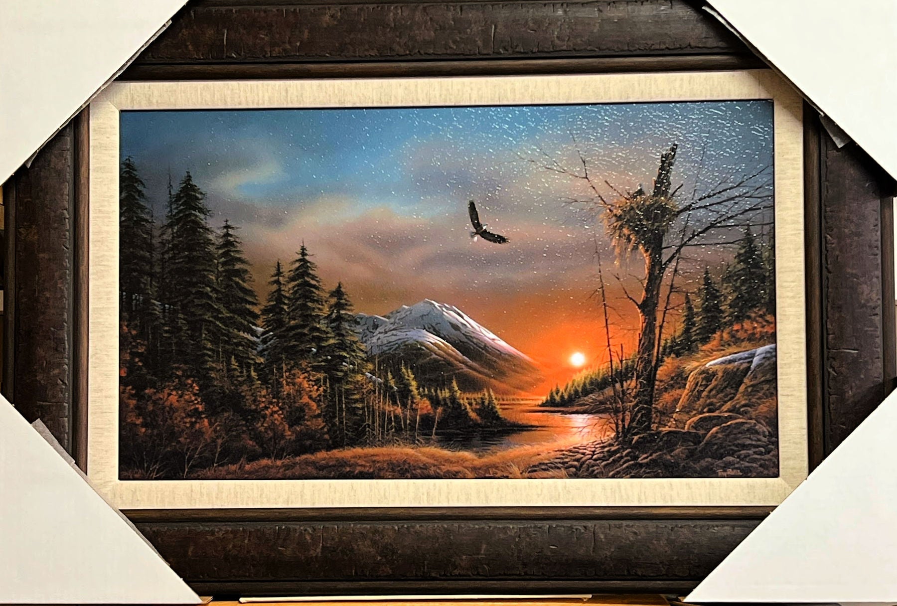 Terry Redlin Flying Free Eagle Mountain Art Print Framed 32 x 22 ...