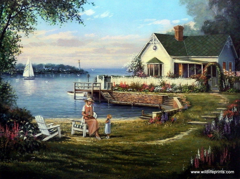 Artist George Kovach Unframed Flower Garden Print Cottage by the Bay ...