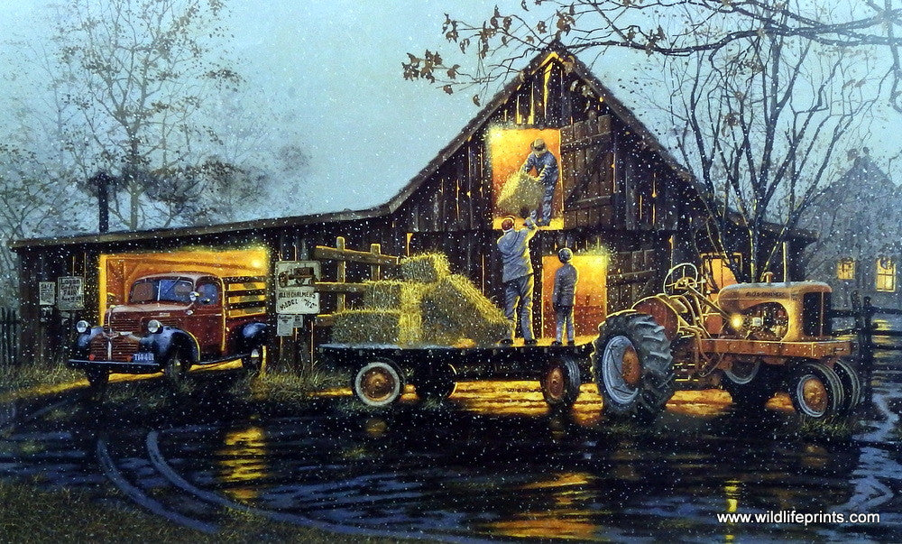 Artist Dave Barnhouse Unframed Farm Art Print Last Chore of the Day ...