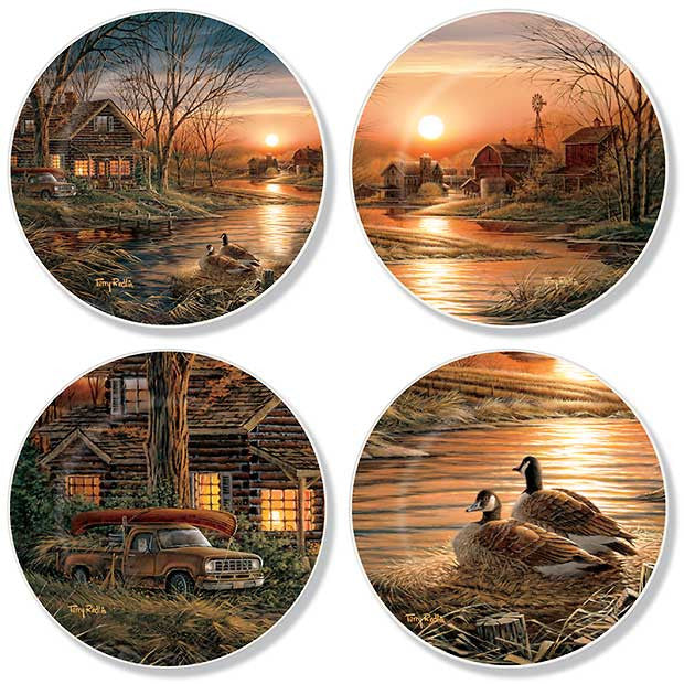 Mini Plate Set- Terry Redlin Shoreline Neighbors | WildlifePrints.com