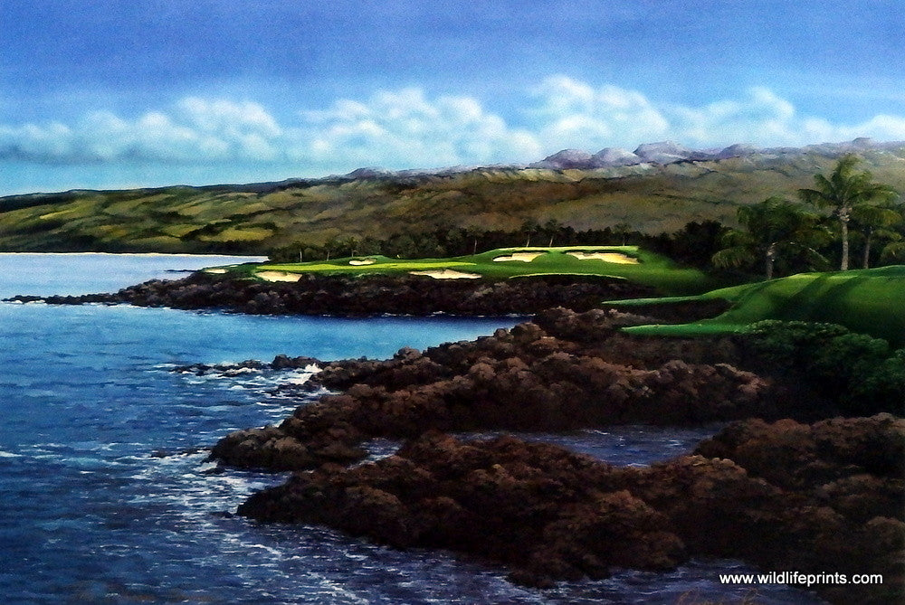 Artist Elizabeth Peper Golf Print Dream Course Hole Three Mauna Kea ...